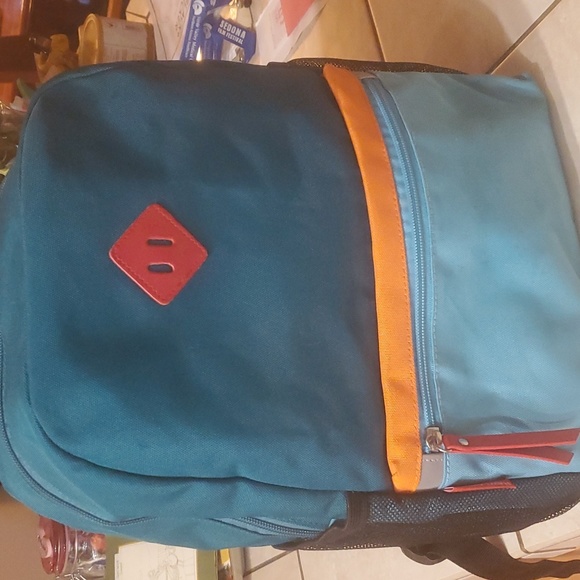 hawlander | Bags | Teal Orange Backpack With Reflectors | Poshmark